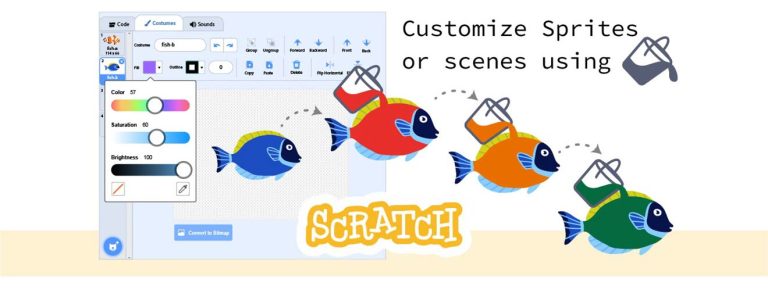 How to Pick a Color in the Scratch Paint Editor - TechnoKids Blog
